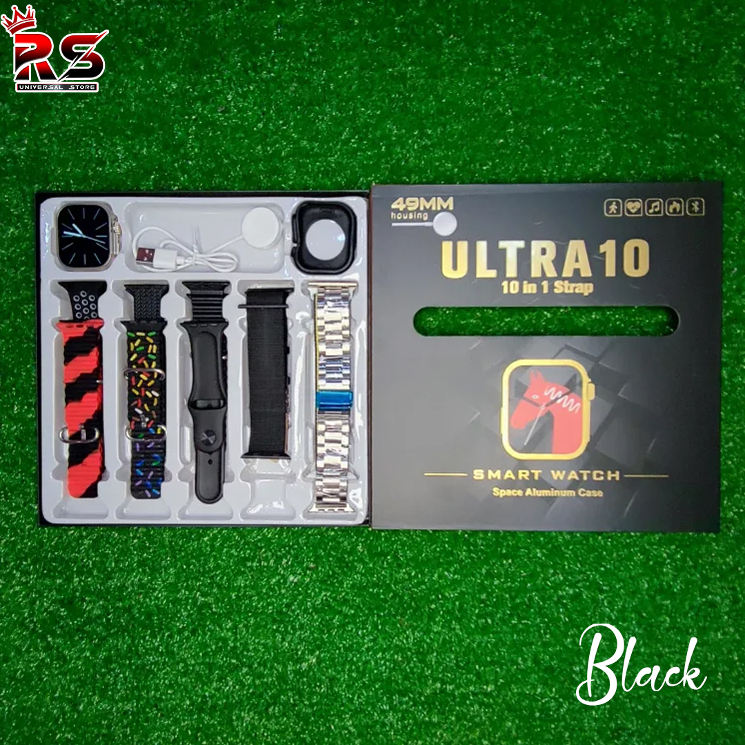 Ultra Smart Watch | 10 in 1 Straps + Jelly Case | Super HD Display | BT ...