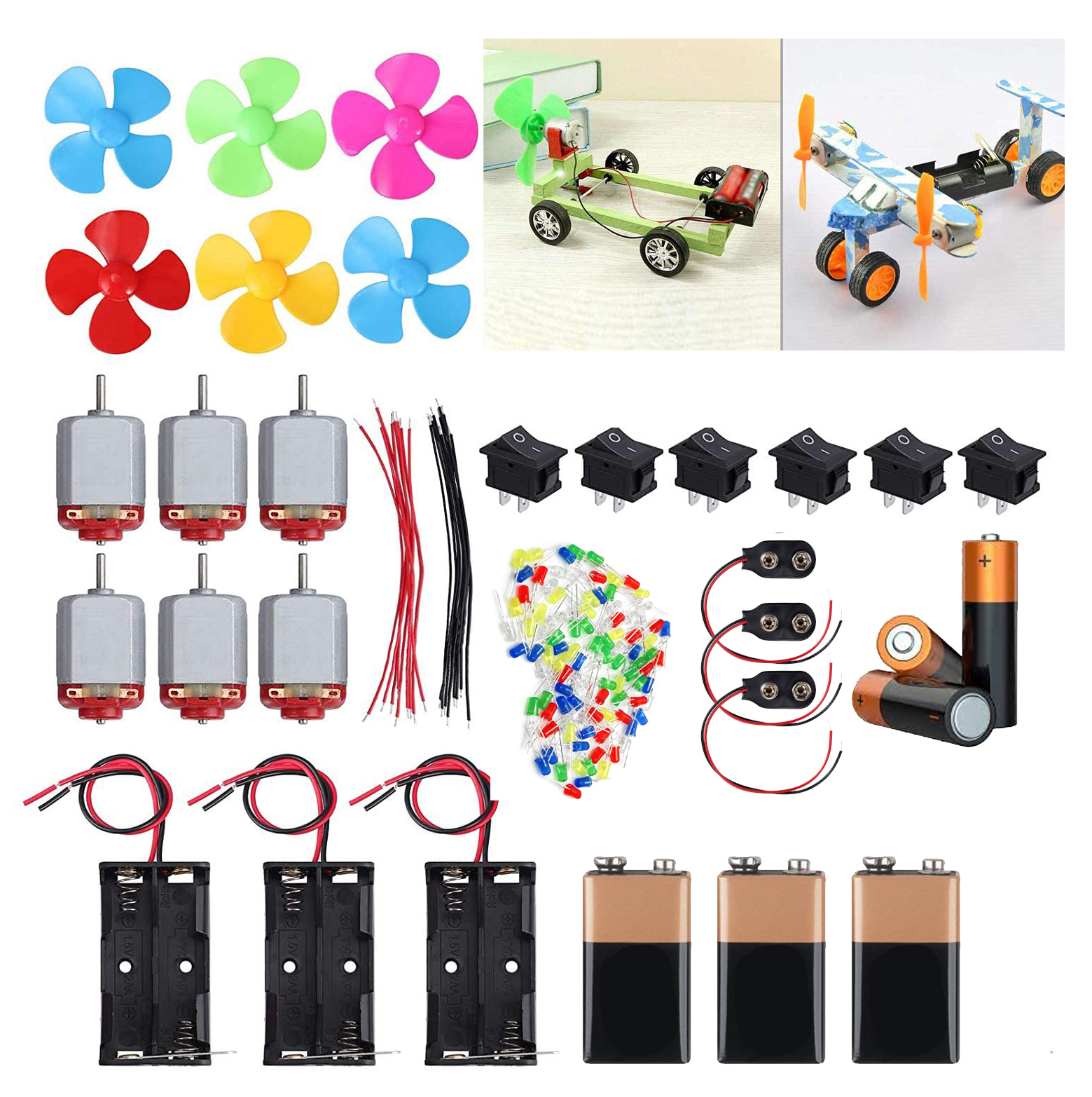 DC Motor Fan Kit Electronic Science Project DIYs Kit for Kids (4v DC ...