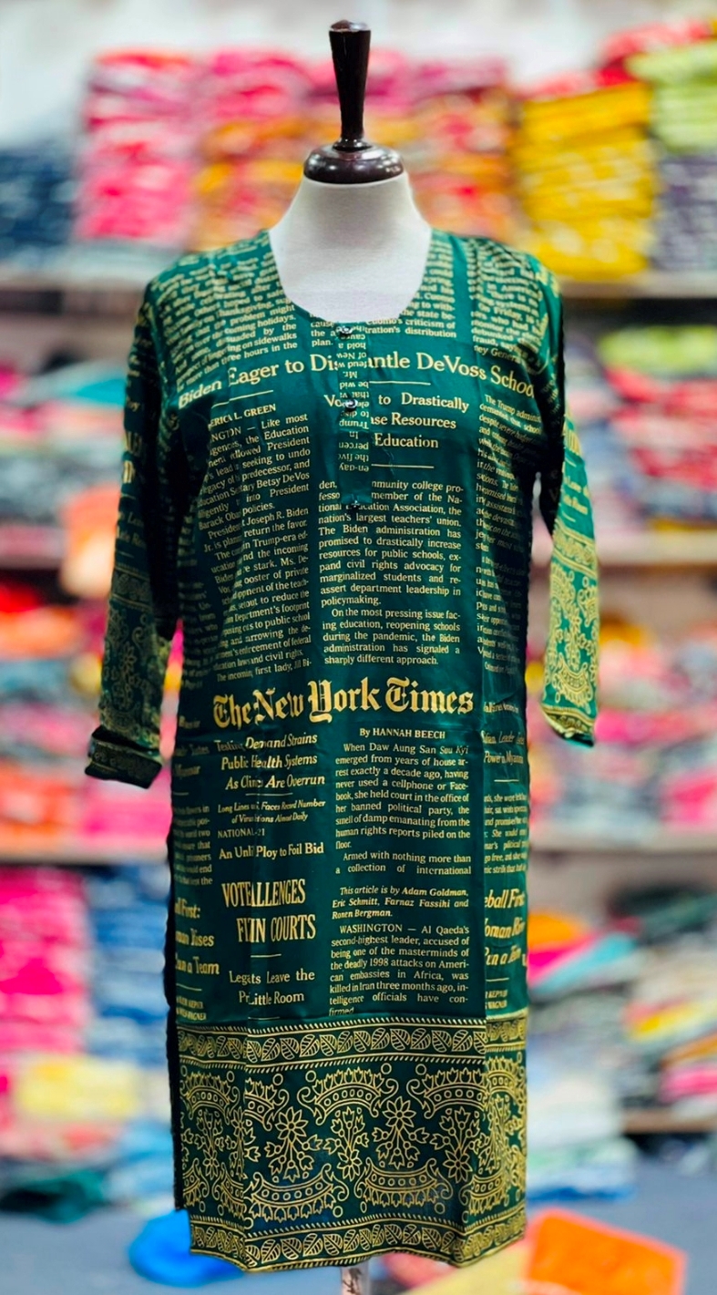 Lenin Shirt / Kurtis New Design Newspaper Paste Printed Ready to Wear ...