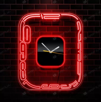 Acrylic Modern Light Wall Clock, Neon Light Wall Clock, Night Wall ...