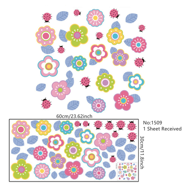 Flowers Decals Wall Sticker for Home Decor Adhesive Vinyl DIY Flower ...