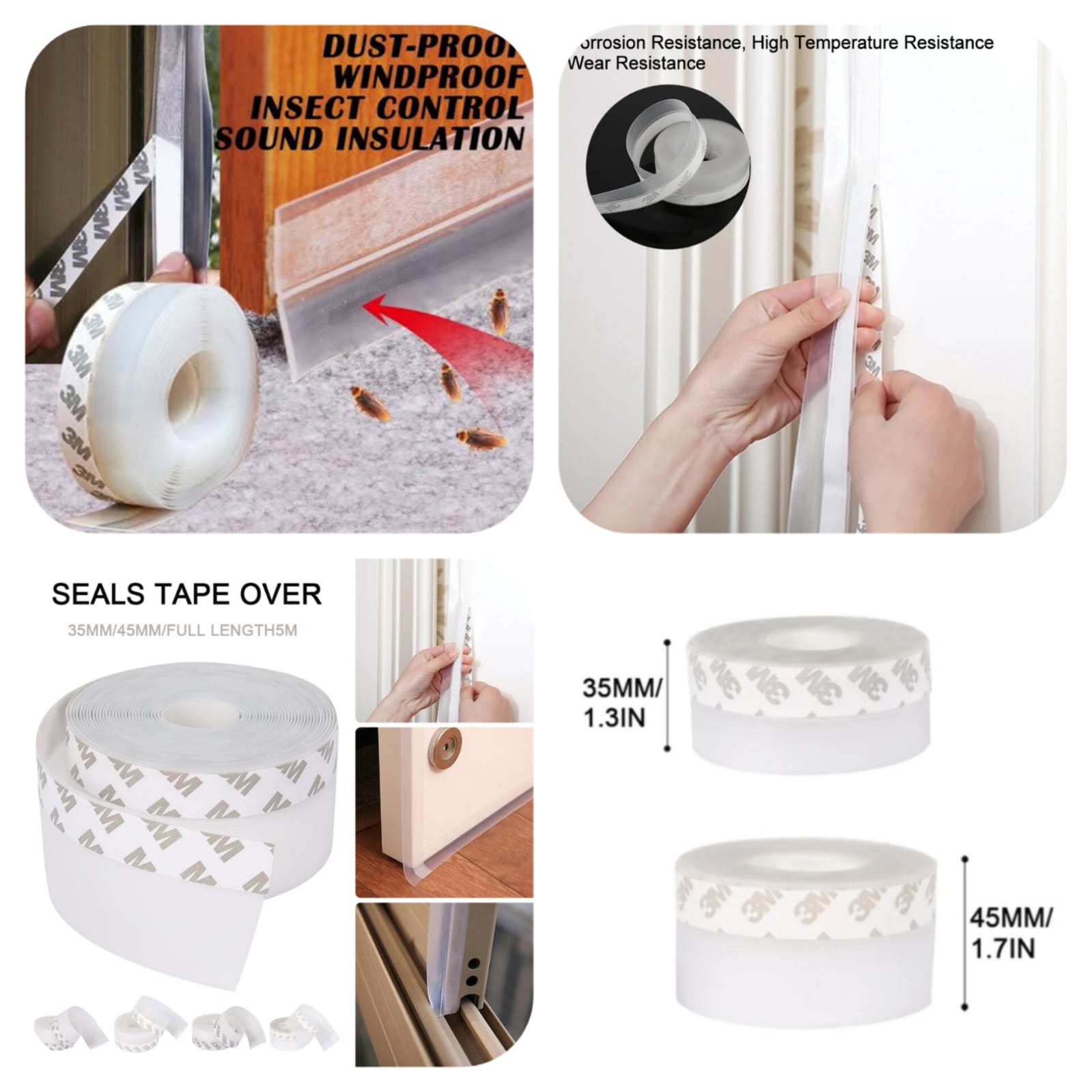 Door sealing strip for home, Door tape for Seal, Silicone Self-Adhesive ...
