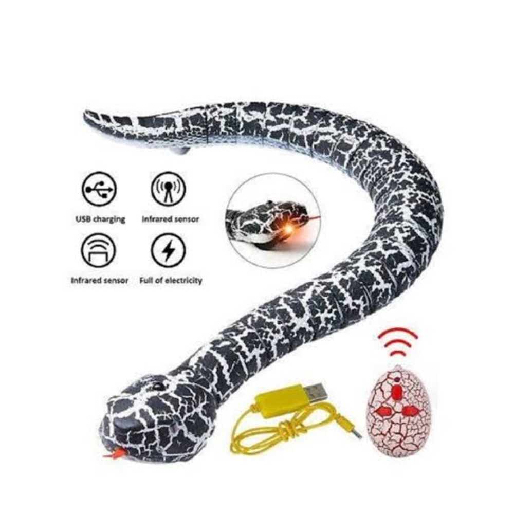 Remote Control Snake Infrared RC Animal Toys Rattlesnake With USB Cable ...