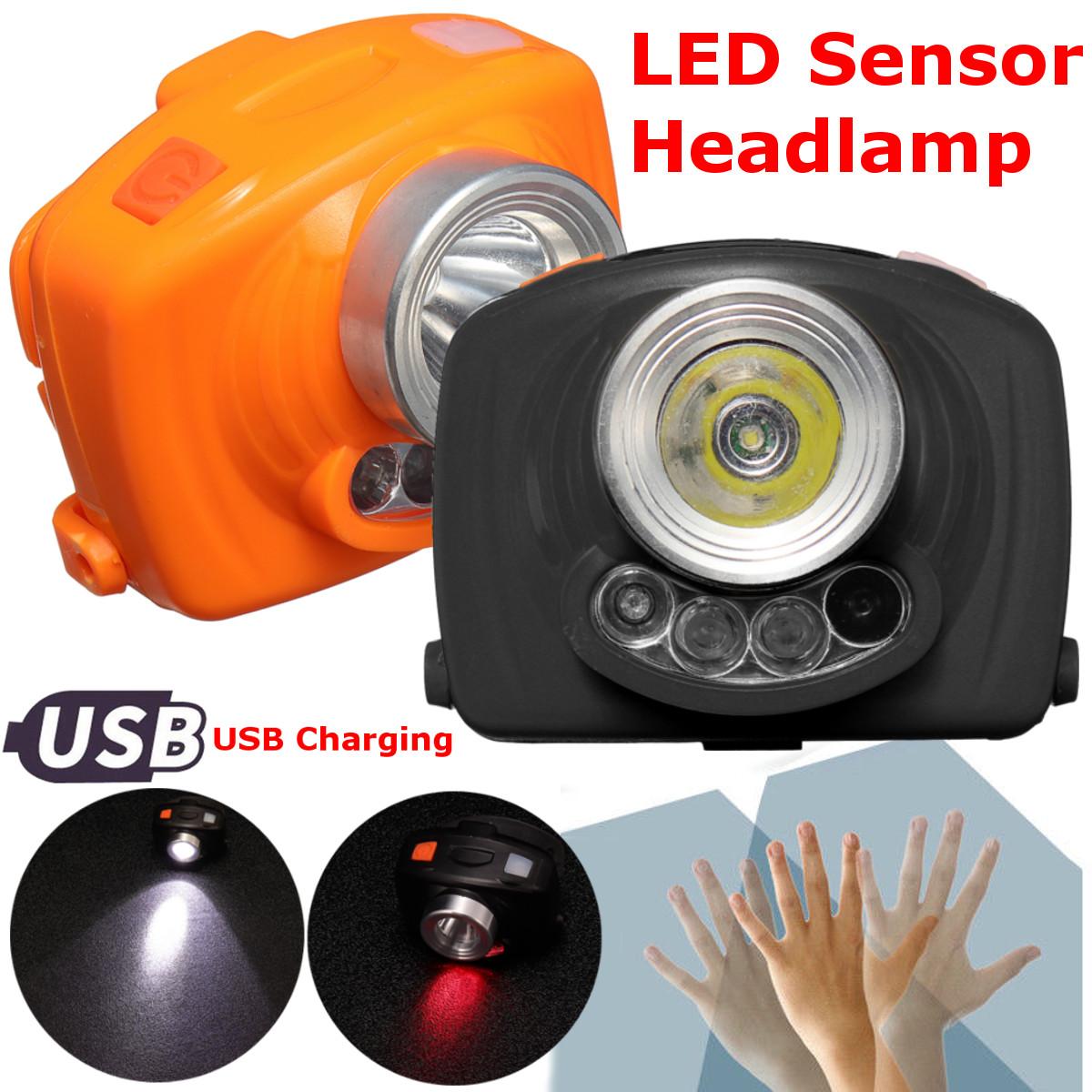 Conventional 3W LED Miners USB Rechargeable Sensor Headlamp Headlight Flashlight Head Lamp ...