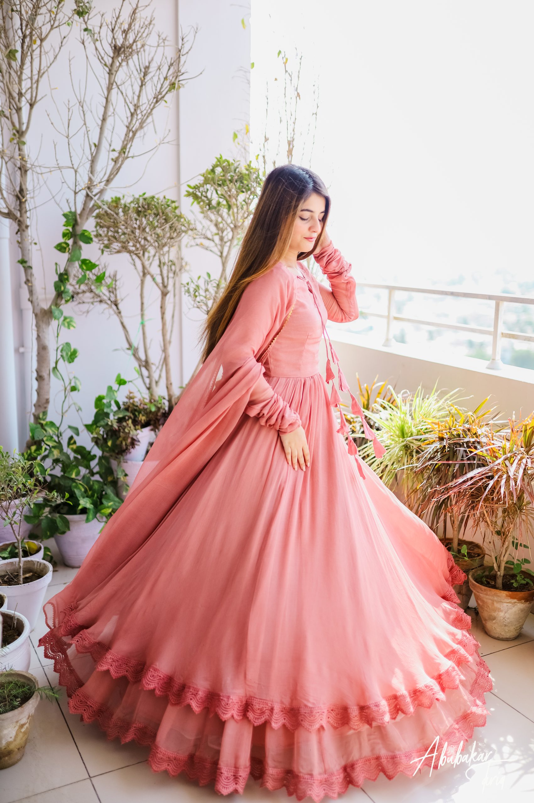 STITCHED | READY TO WEAR | WOMEN DRESS |Double Layered Border Front ...