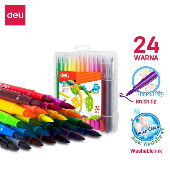 Brush Tip Markers 24 colors /Felt pen /water color Markers | Daraz.pk