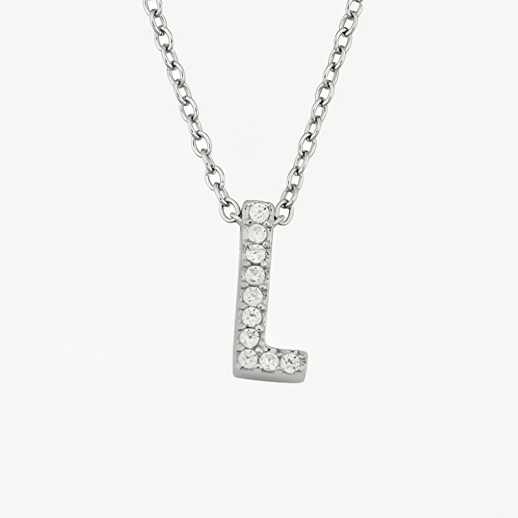Silver Stainless Steel Alphabet Necklace/Locket/Pendants for Girls ...