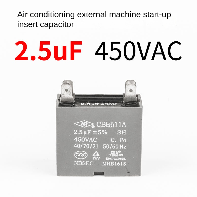 【5pc】 cbb61 air conditioner external unit input capacitor 450 v air ...
