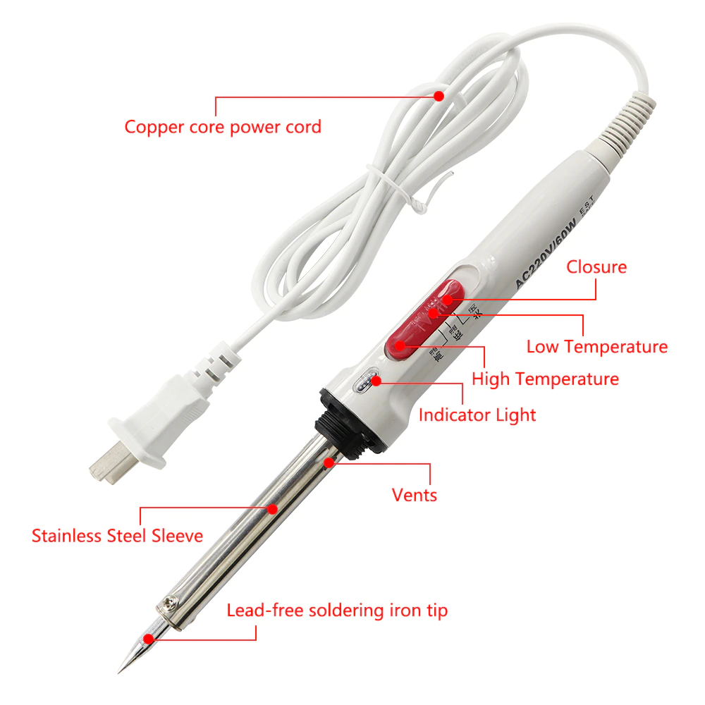 Original 30W/40W/60W Adjustable HI/LOW Soldering Iron with ON OFF ...