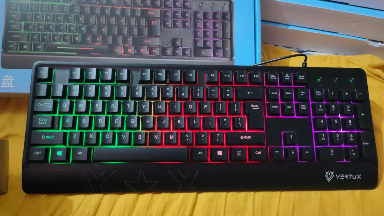 GAMING RGB WIRED KEYBOARD ERGONOMIC High Quality Soft Button Light ...