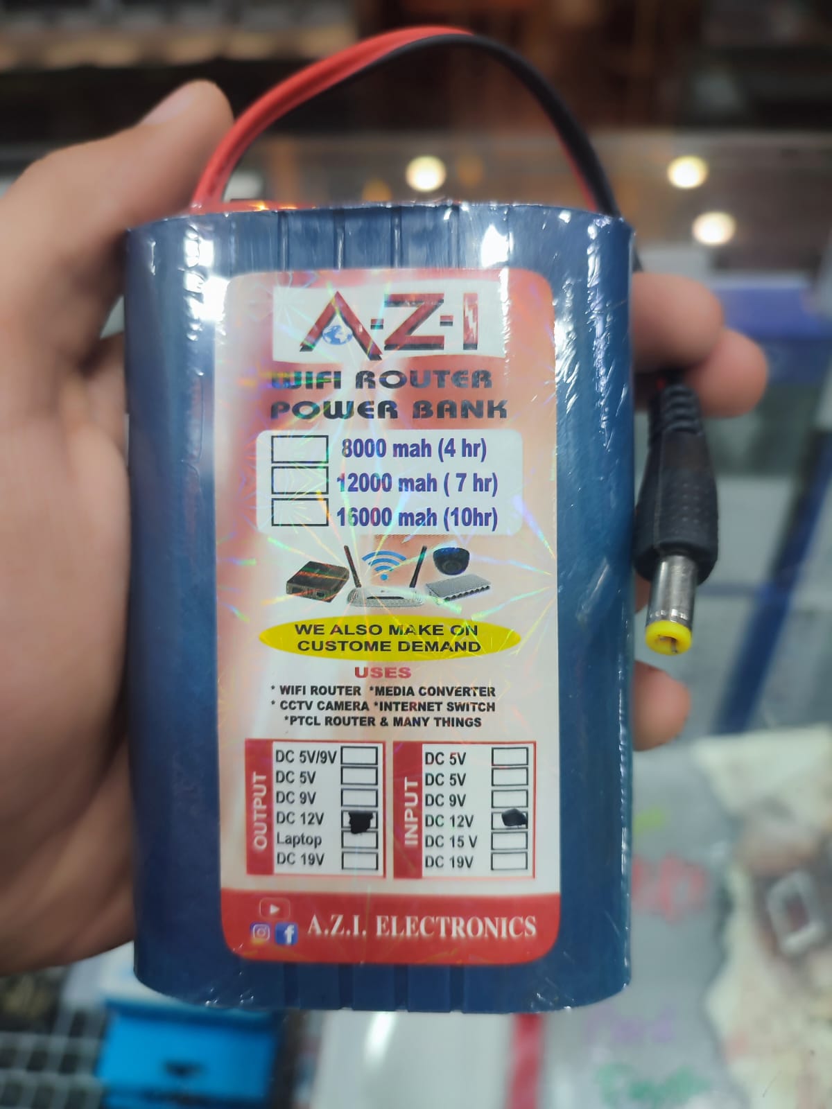 Wifi- Router Power Bank 12v 8000 mAh - Orignal for all Routers Ptcl ...