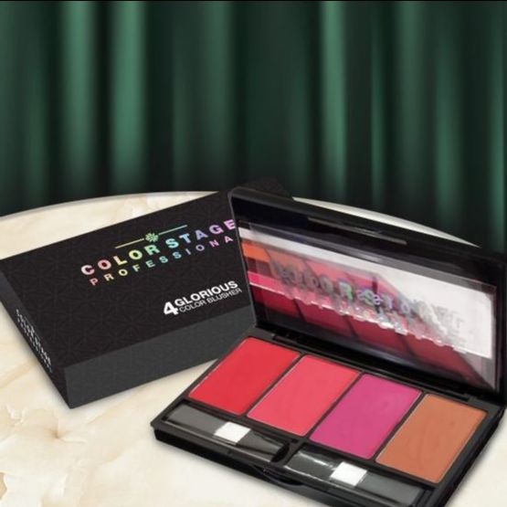 Color Stage Color Blush On Palette 4 Colors Effect With 2 Brushes ...