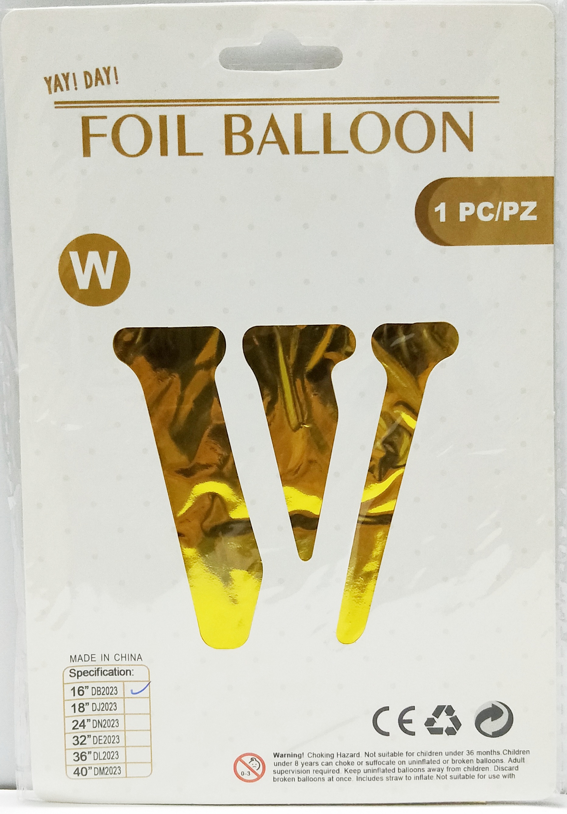 Metallic Foil Balloon 16" Inch Gold Alphabet Letter ABC Balloons ...