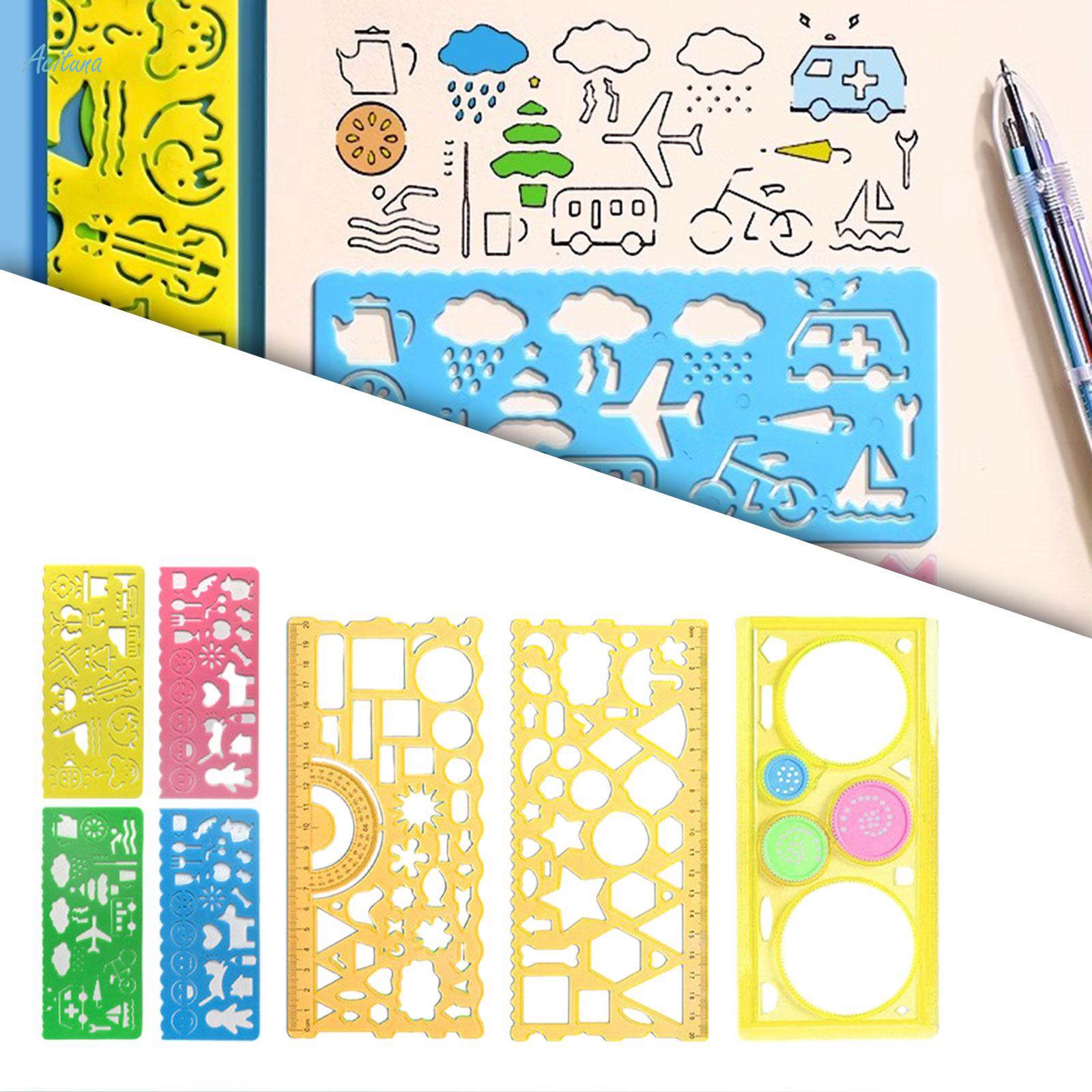 7Pcs Geometric Drawings Templates DIY Crafts for School Building ...