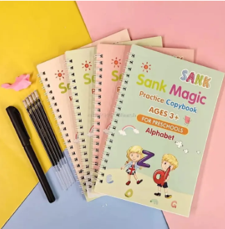 REUSABLE SANK MAGIC BOOK MONTESSORI KIDS | 4 BOOKS 10 REFILLS 1 PEN ...