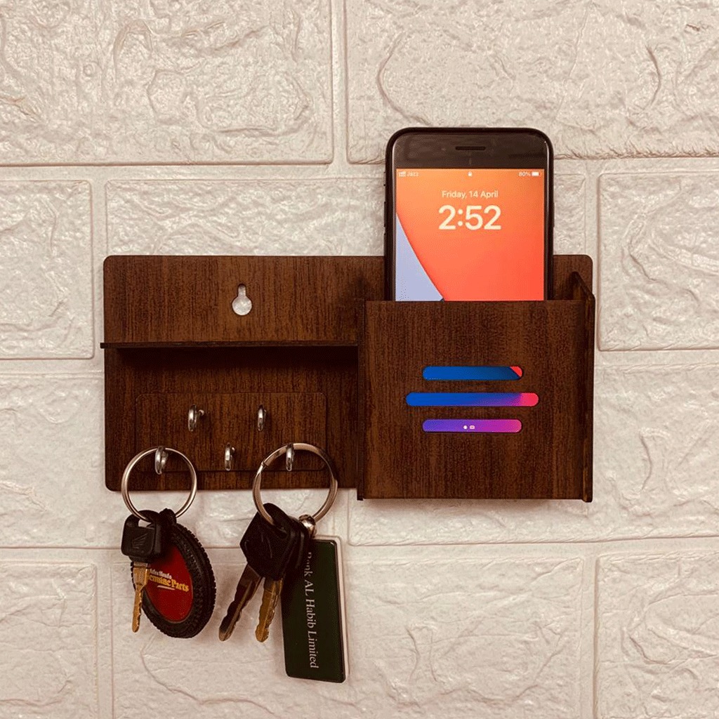 H&S Collection Multipurpose Wooden Key Holder GEOMETRIC design Wood Key ...