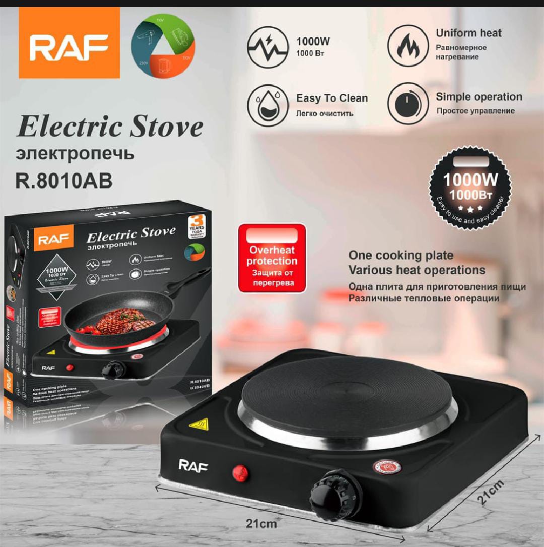 RAF R.8010AB Electric Ceramic Stove 1000 W cooking hot plate with temperature control overheat ...