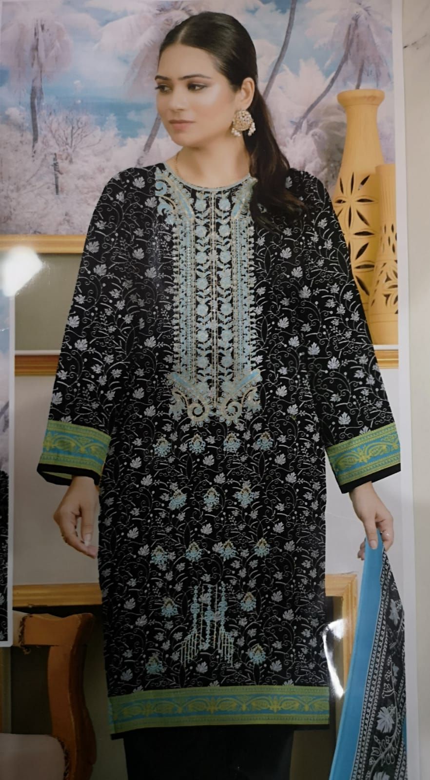 LIMELIGHT- 3PC Printed Lawn Dress With Neck And Front Embroidery ...