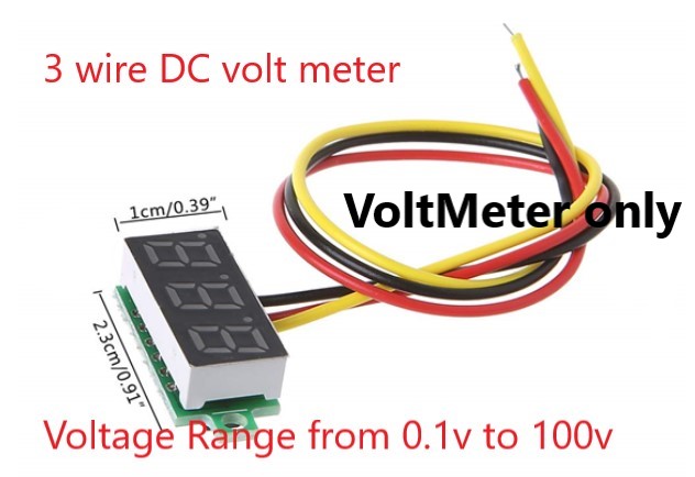 Three Wire DC VoltMeter / DC volt Meter .28Inch range 0-100V | Daraz.pk