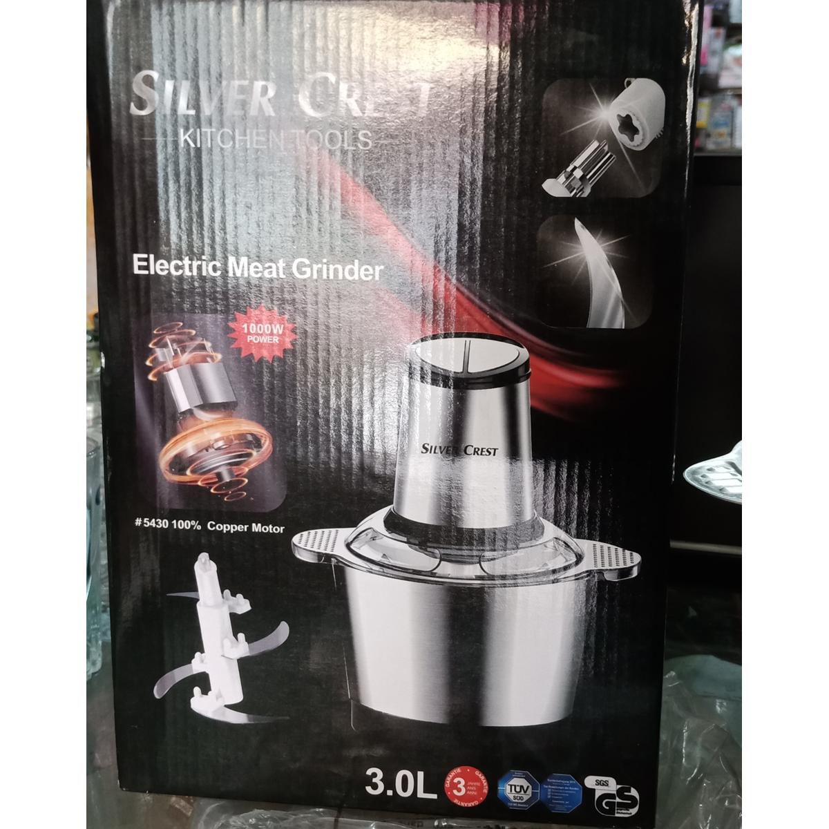 Meat Chopper, Silver Crest Electric - 3L Capacity, 1000W Powerful Motor - 2 Speed Controls ...