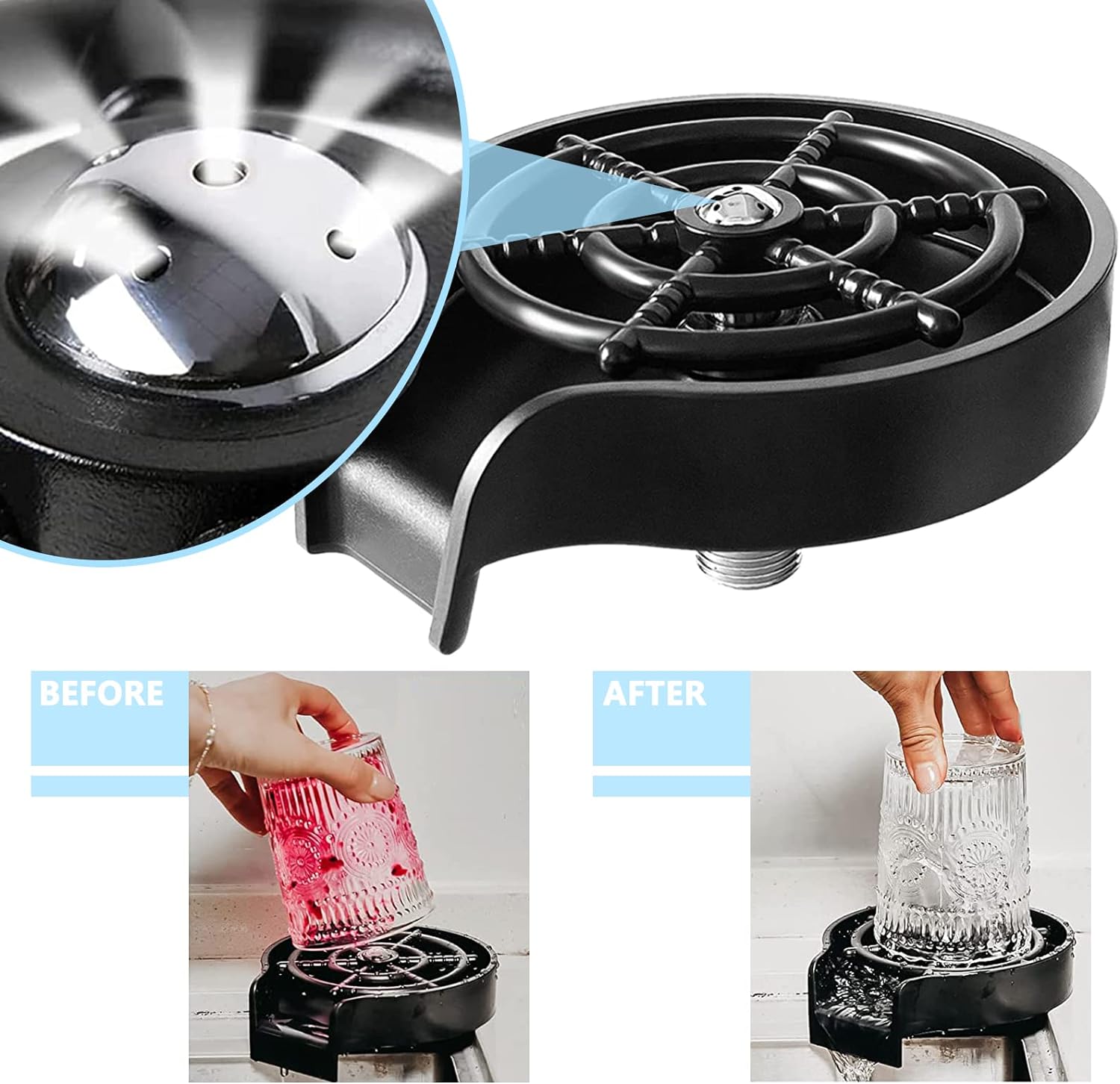 Automatic Cup Washer Faucet Glass Rinser Bar Coffee Pitcher High ...