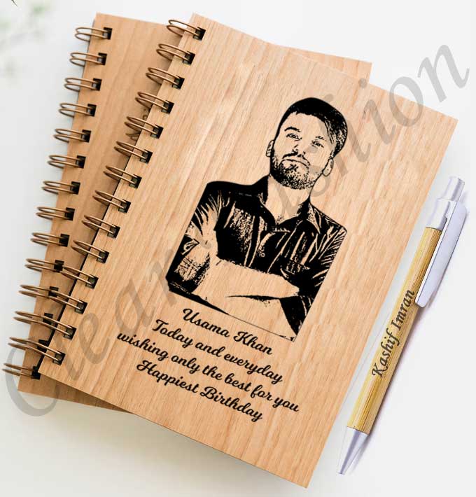 Personalized/Customized Wooden Diary Name & Picture Engraved Diary with ...