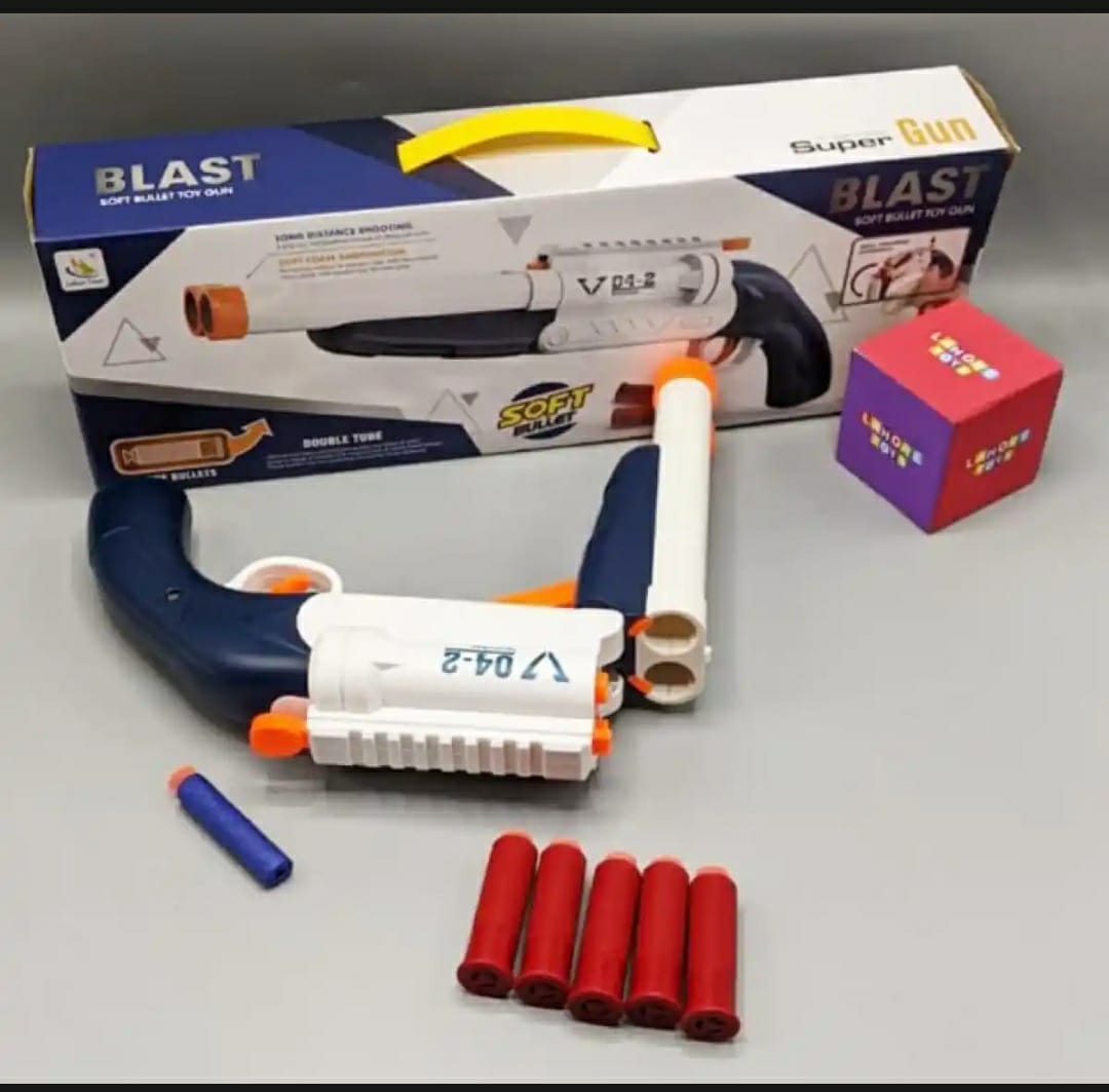NHR Double-Barreled Shotgun Toy Gun for Kids with 20 Foam Bullets ...