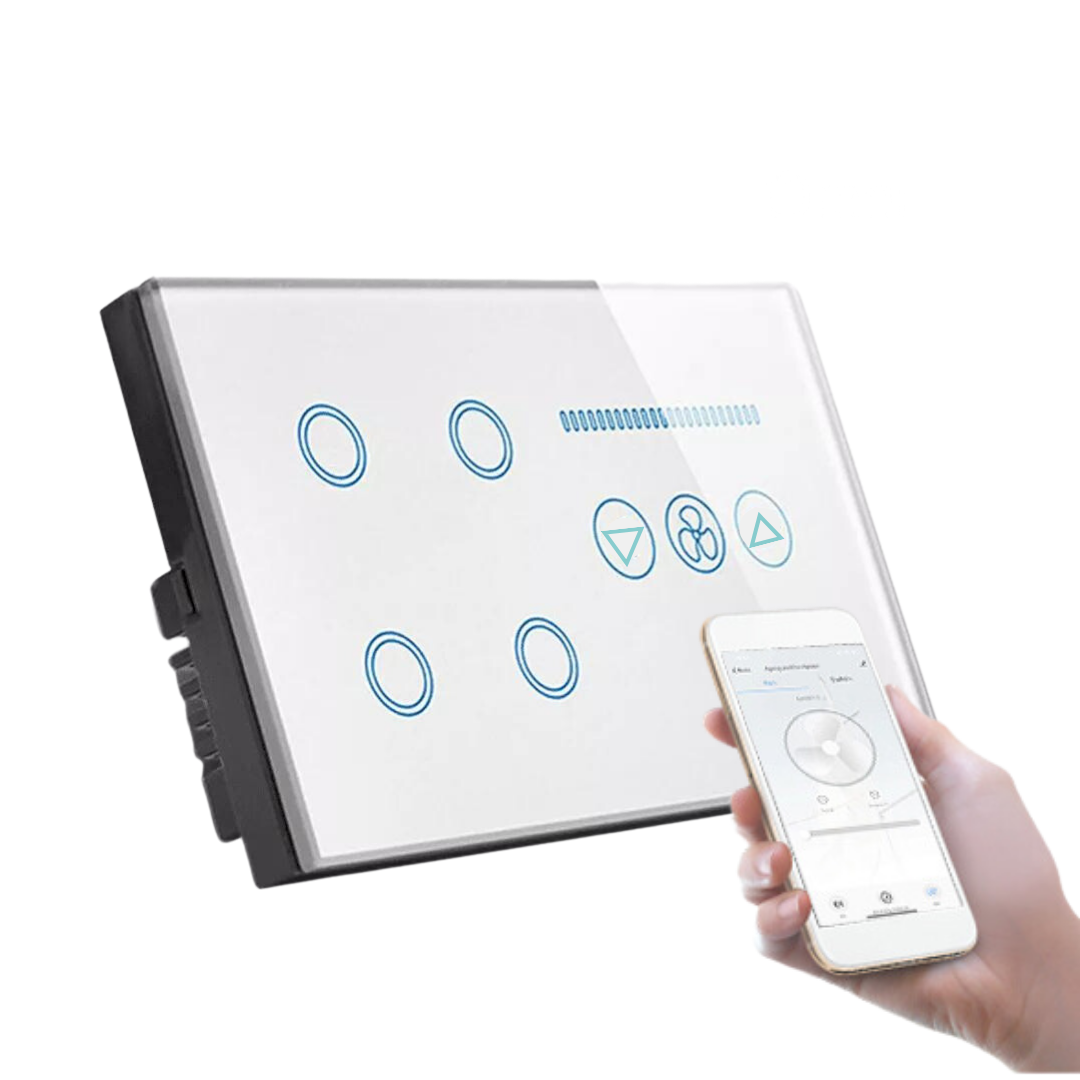 Smart switch board WIFI Tuya Smart Life Mobile application. 4 gang ...