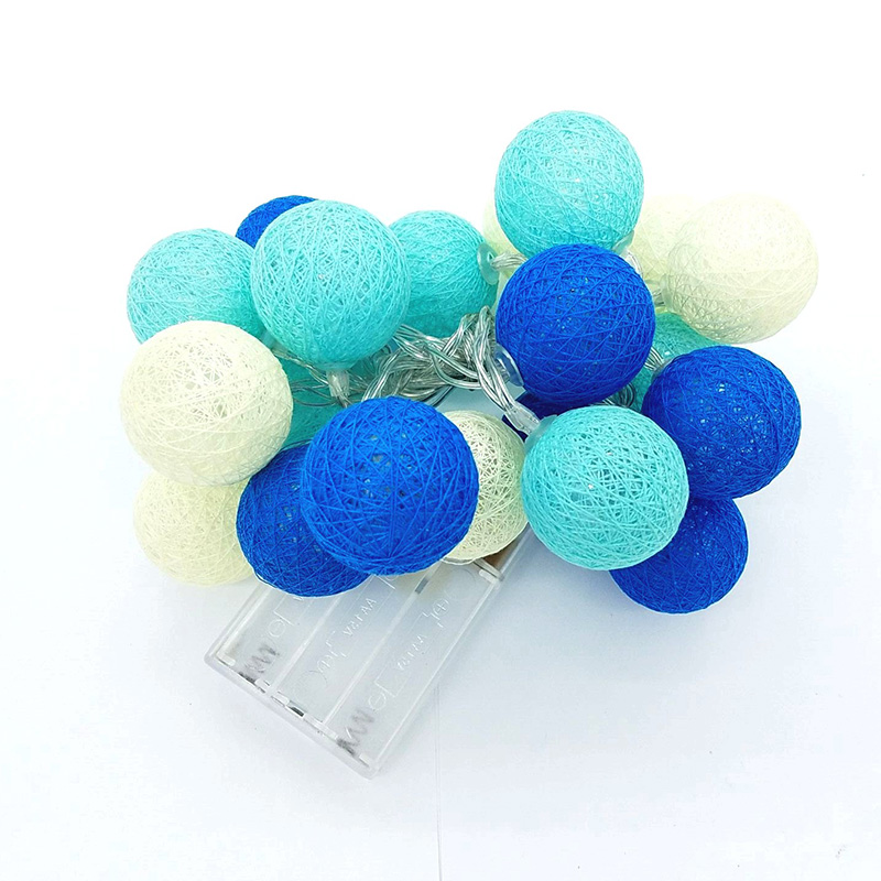 20 Leds Cotton Balls Lights LED Fairy Garland Ball Light Battery & USB ...