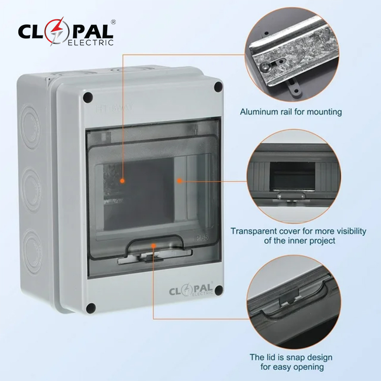 Clopal 5 & 12 Ways Waterproof IP65 Distribution Box Surface Mounted ...