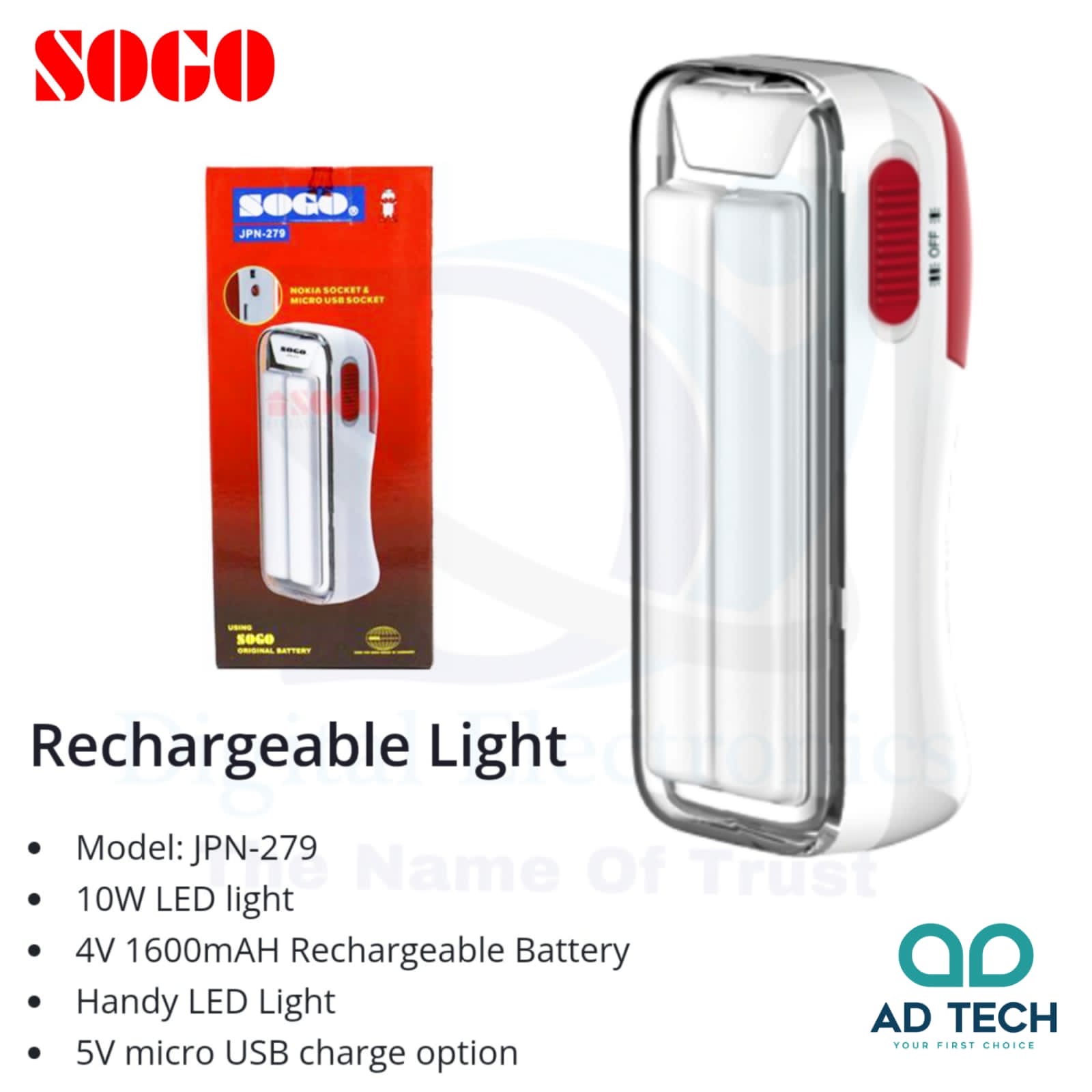 Sogo Rechargeable Emergency LED Lantern Light (JPN-279) | Daraz.pk