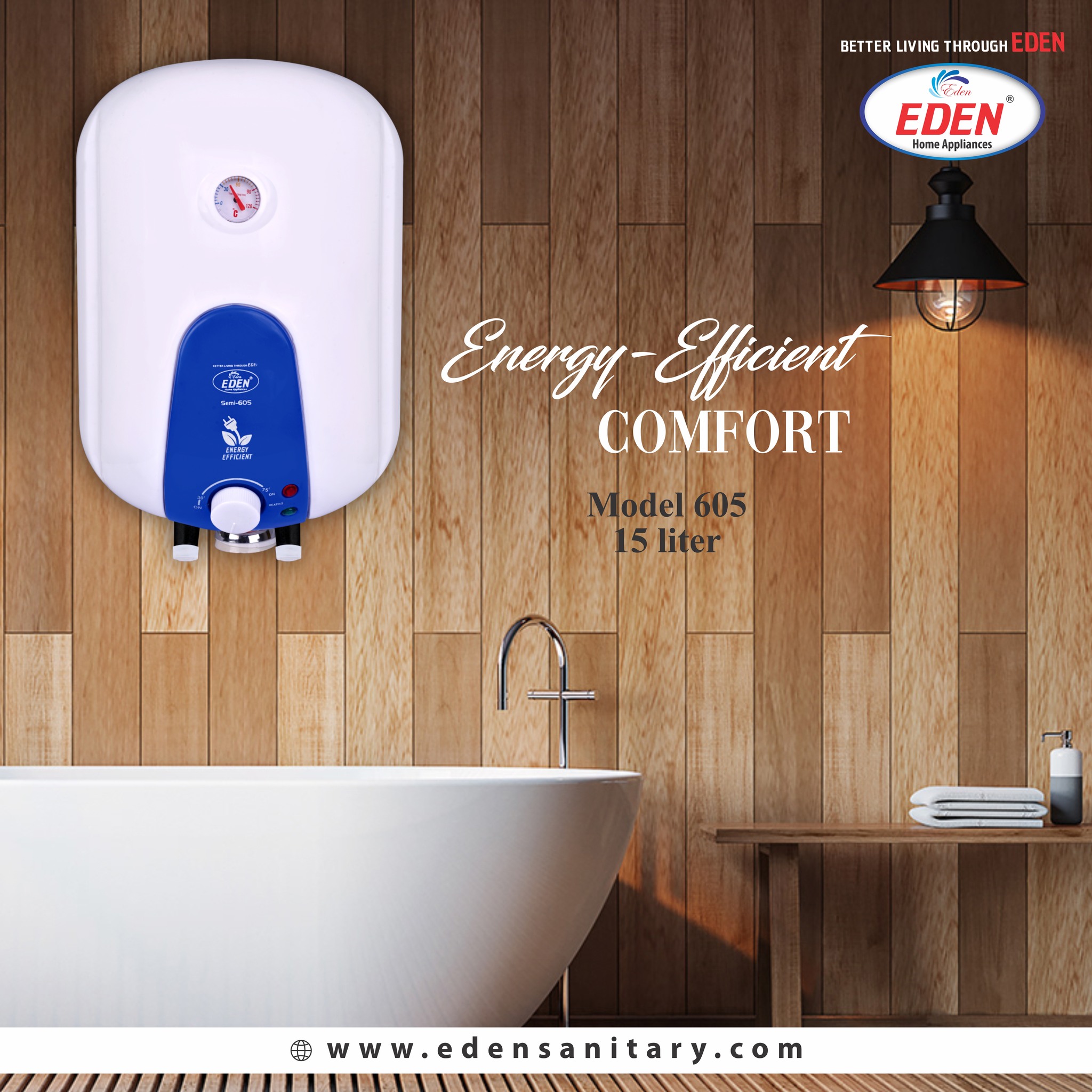 EDEN ELECTRIC WATER HEATER 15 LITTERS BEST WATER HEATING EFFICIENCY AND ...