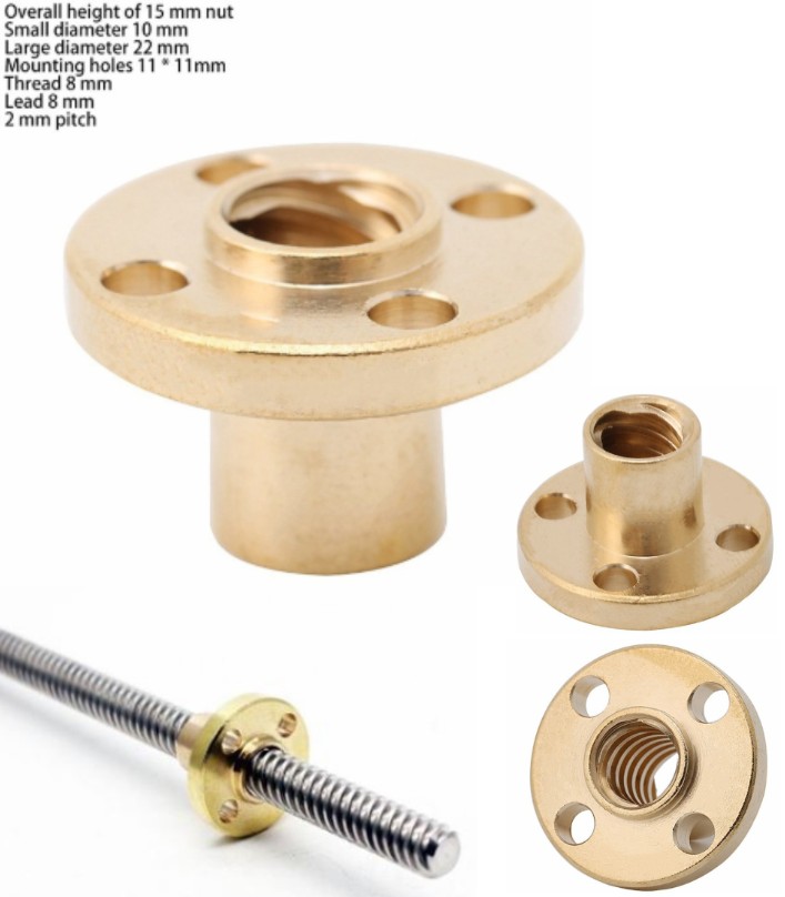 T8 Brass Screw Nut 8mm 2mm Pitch Lead Screw CNC 3D printer | Daraz.pk