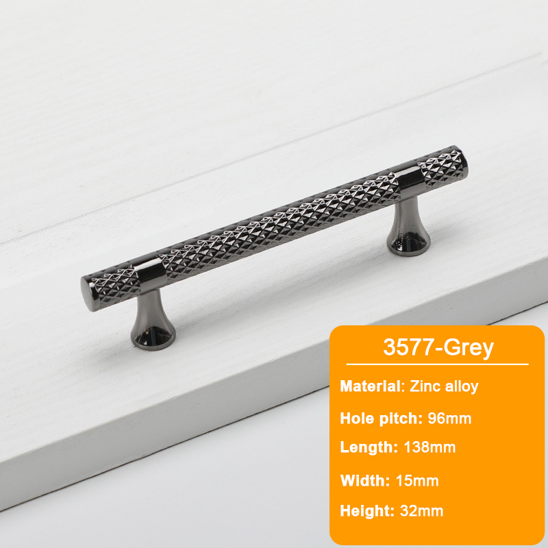 JUIDINTO 96-128mm Cabinet Handle Gold Grey Wardrobe Drawer Door Pull ...