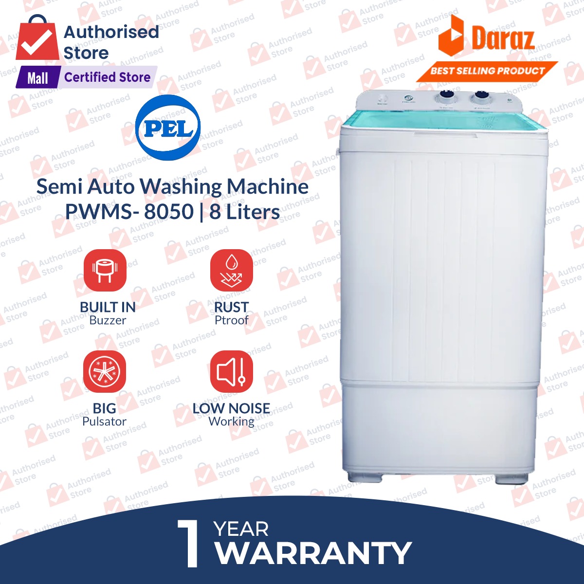 PEL Washing Machine | Model PWMS- 8050 SA | Single Tub Washer (08 KG ...