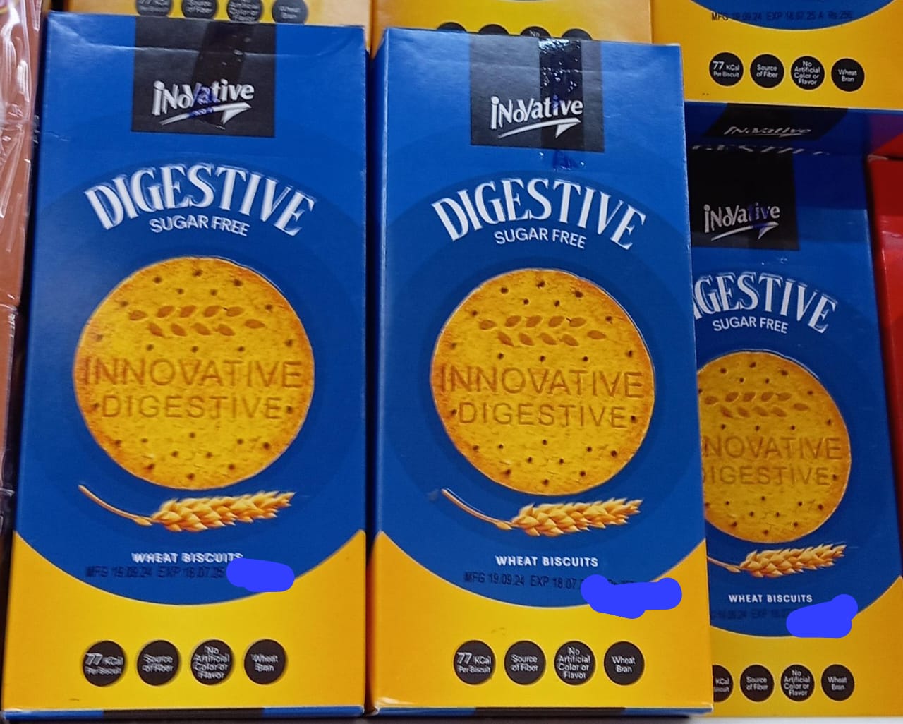 Digestive sugar free biscuits by Innovative, wheat biscuits, 77 KCal ...