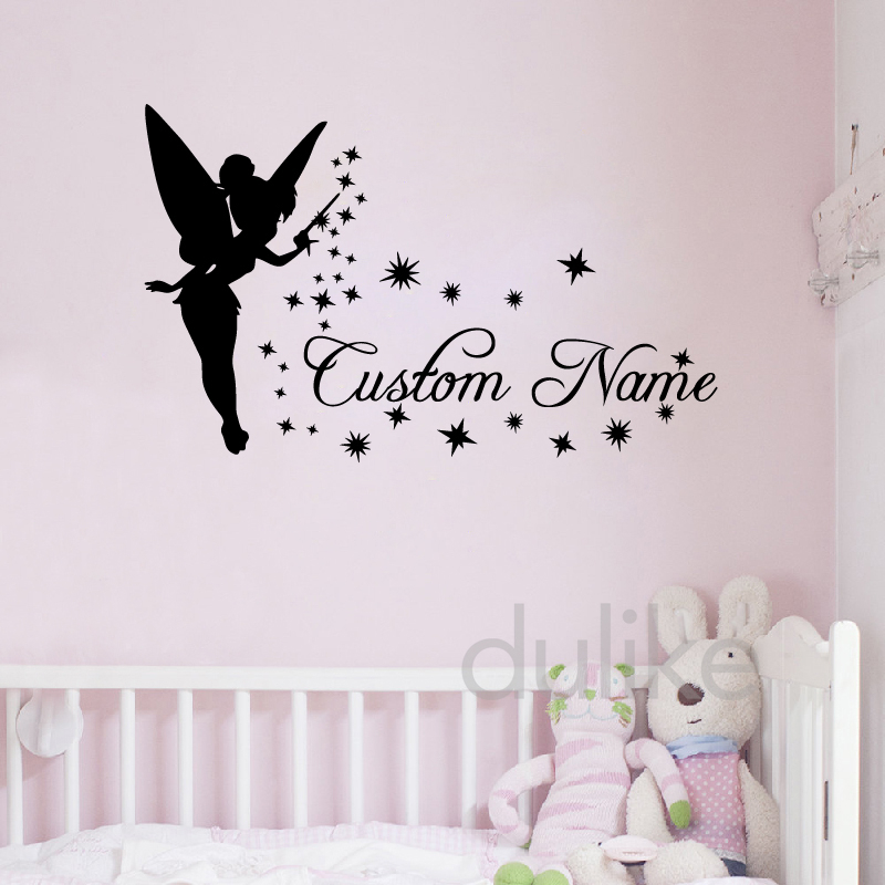Personalise Tinkerbell Name Wall Décor sticker Magic Little Princess ...