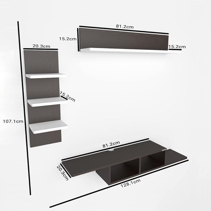New Engineered Wood Tv Entertainment Wall Unit (Standard, Wenge ...