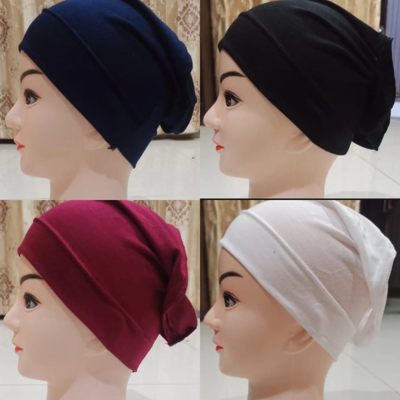 Pack of 3 plain Head scarf inner hijab cap-Muslim hijab cap-Women ...