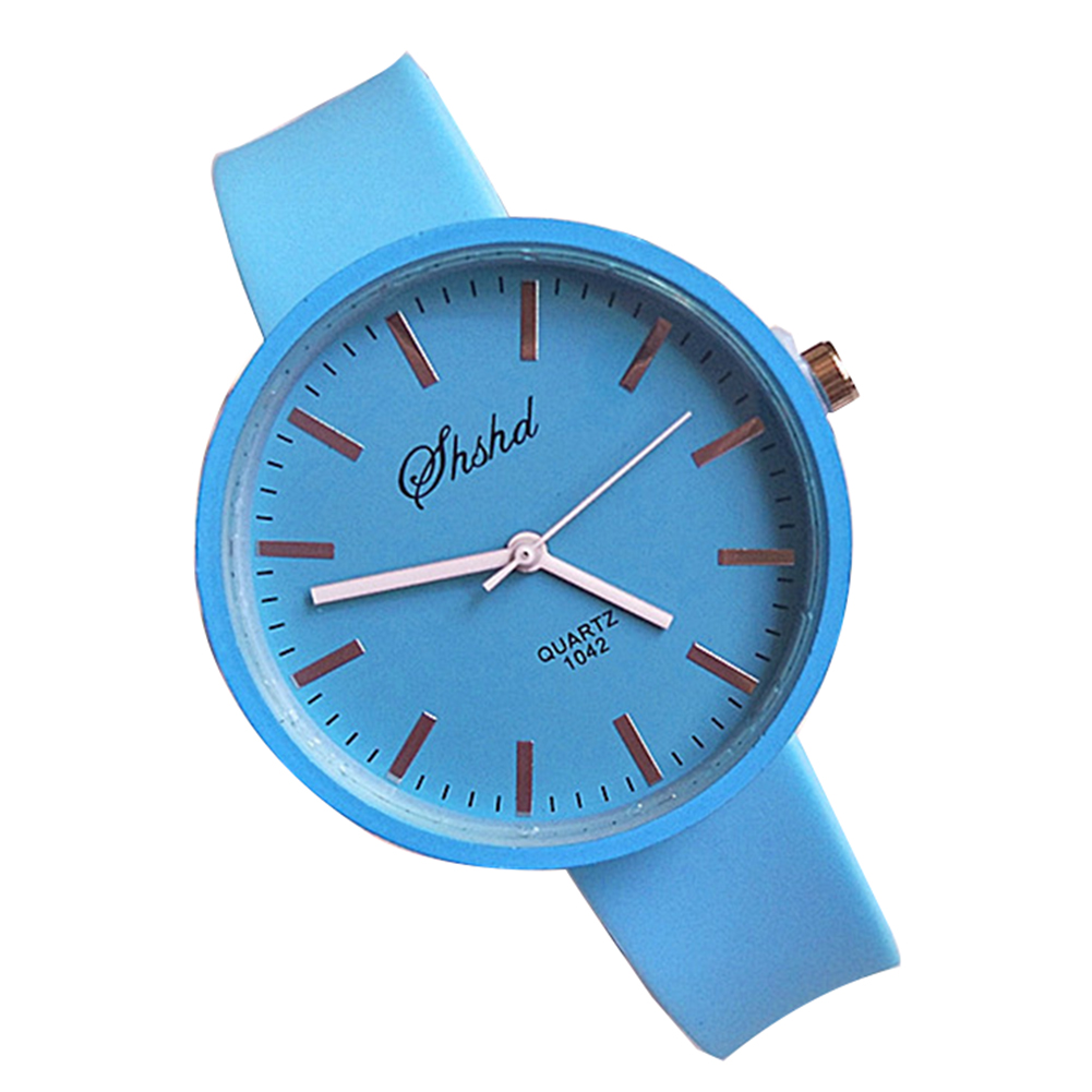 Student Girl Candy Color Analog Round Dial Silicone Band Quartz Wrist ...