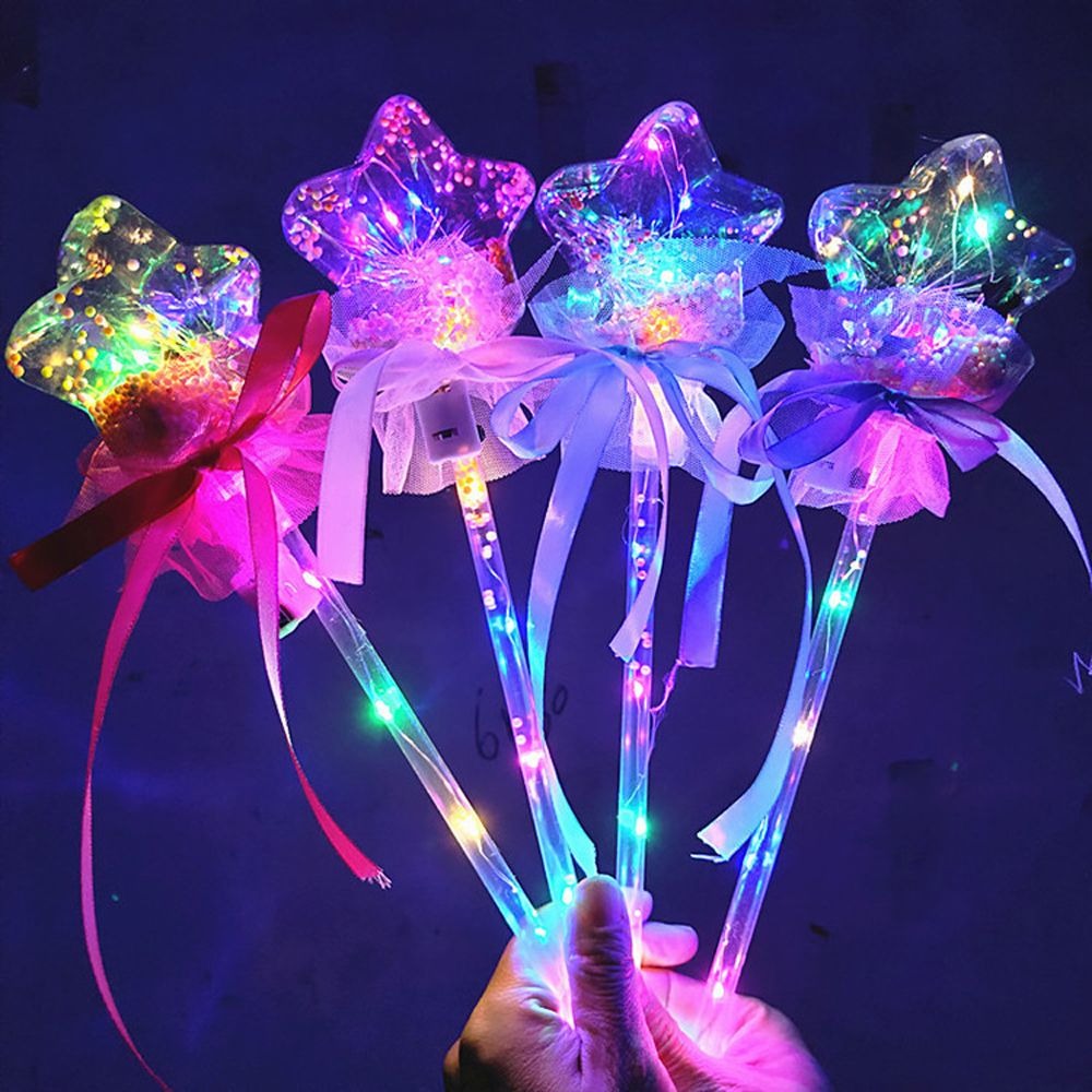 Plastic Magic Gift Star Love Heart Cheering Stick Luminous Party ...