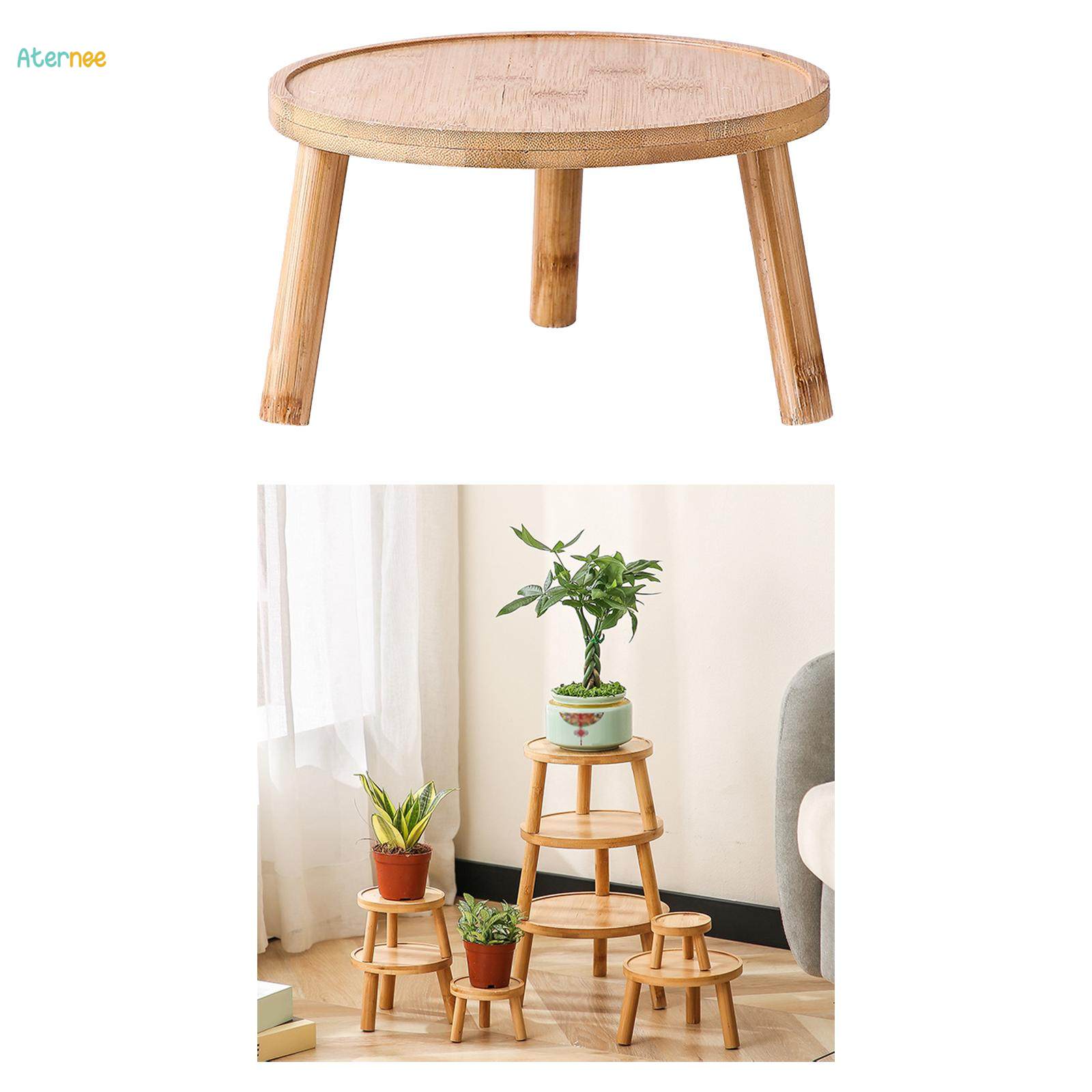 Wooden Stool Plant Stand Round Plant Pot Riser Holder Plant Stool for ...