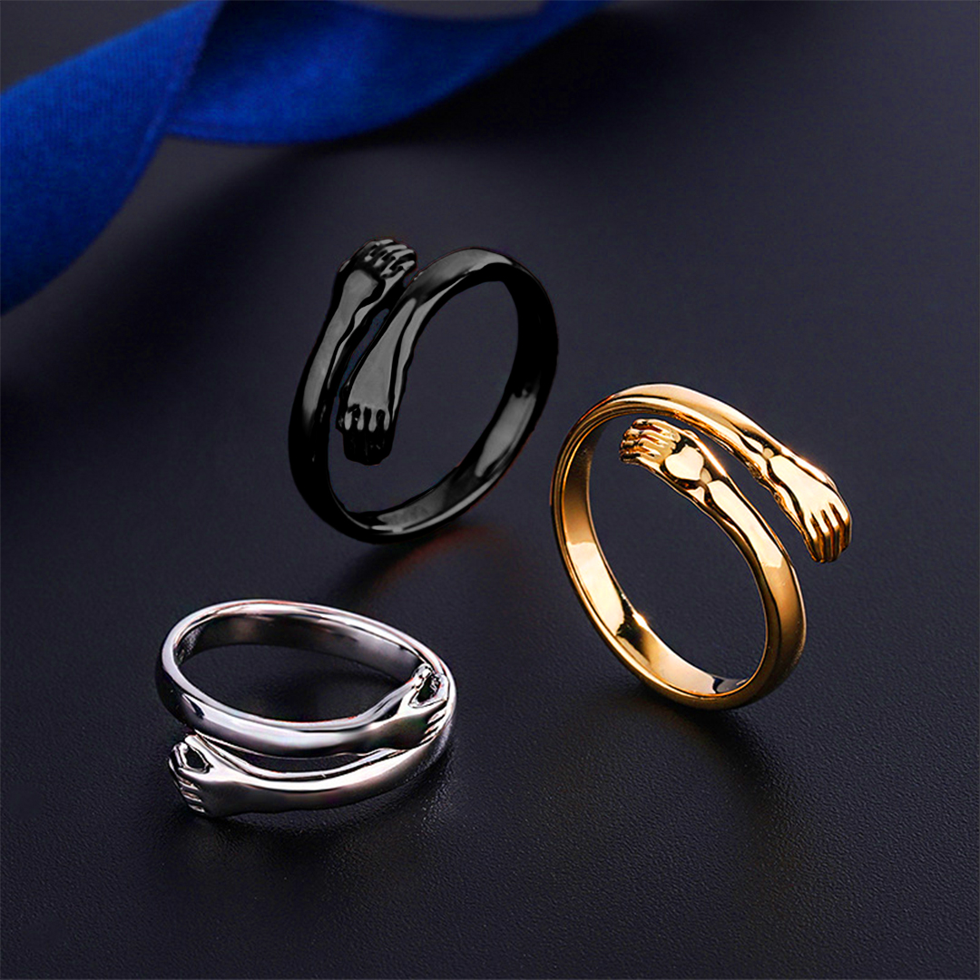 Simple Adjustable Love Hug Finger Ring For Couples - Clean & Simple ...
