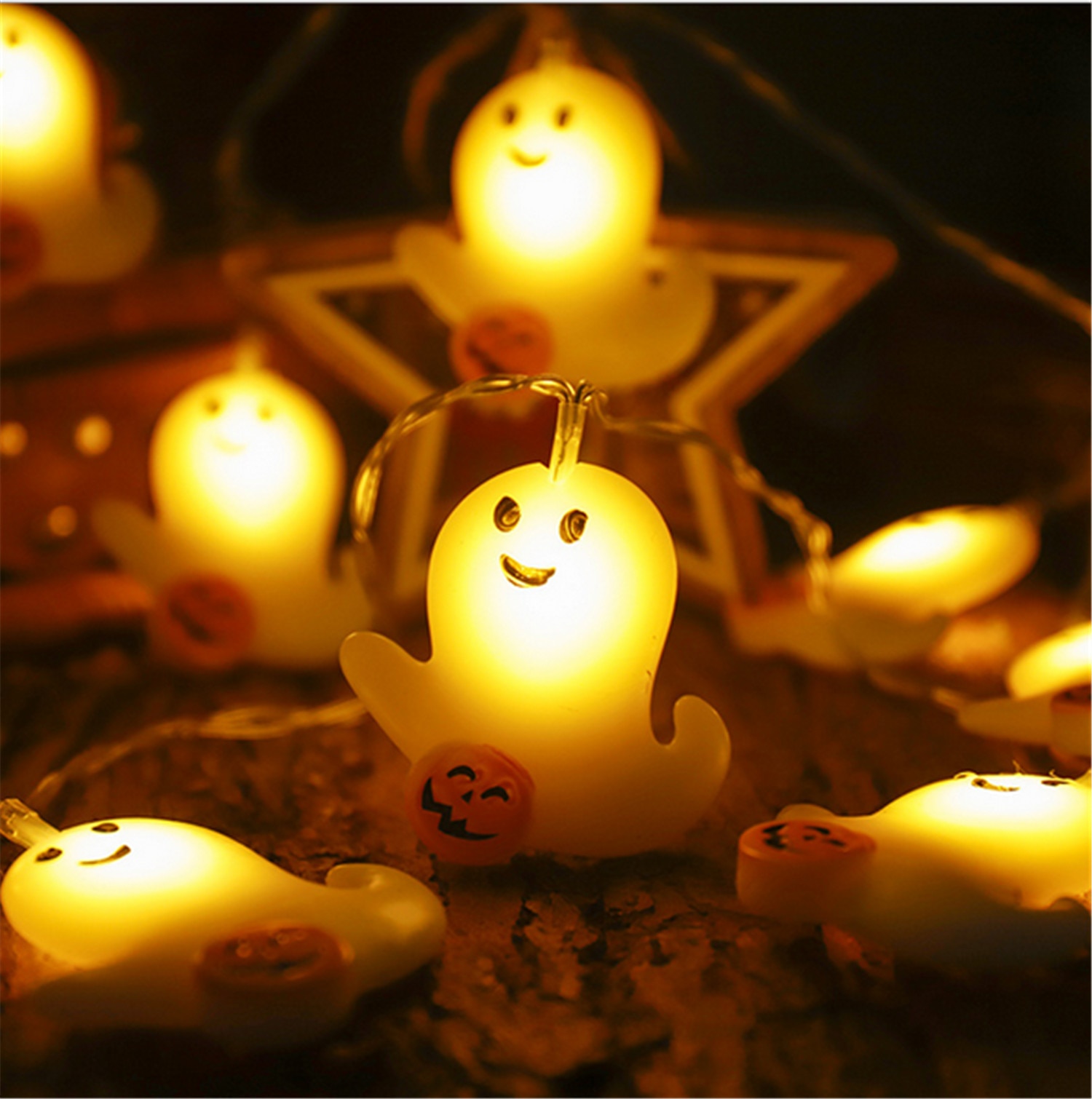 Led smiling face pumpkin ghost lamp ghost festival scene layout ...