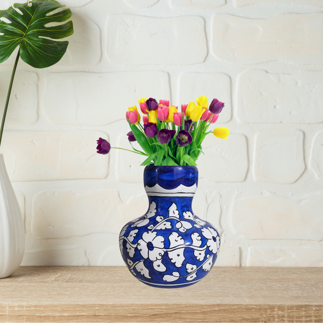 Multan Blue Pottery Vase, 5"x5" – Traditional Handcrafted Decorative ...