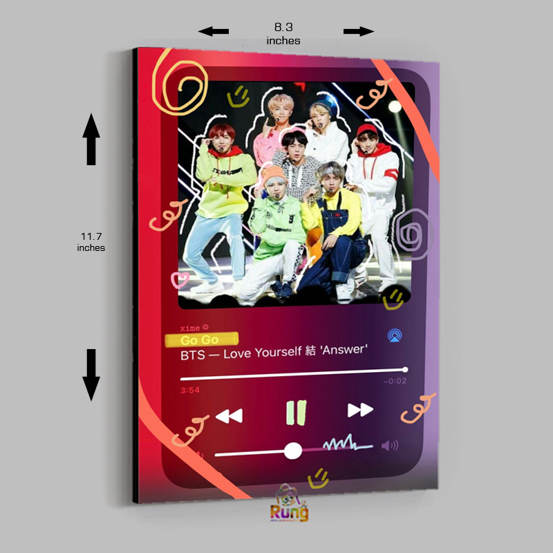 Bts Playlist button style wall hang frame | Daraz.pk
