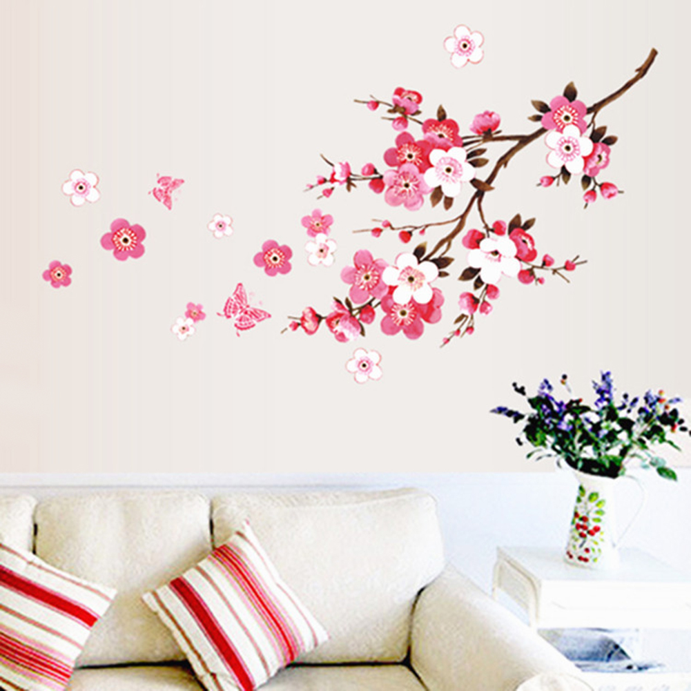 Spring Peach Flower Self-Adhesive Wall Sticker Decal | Daraz.pk