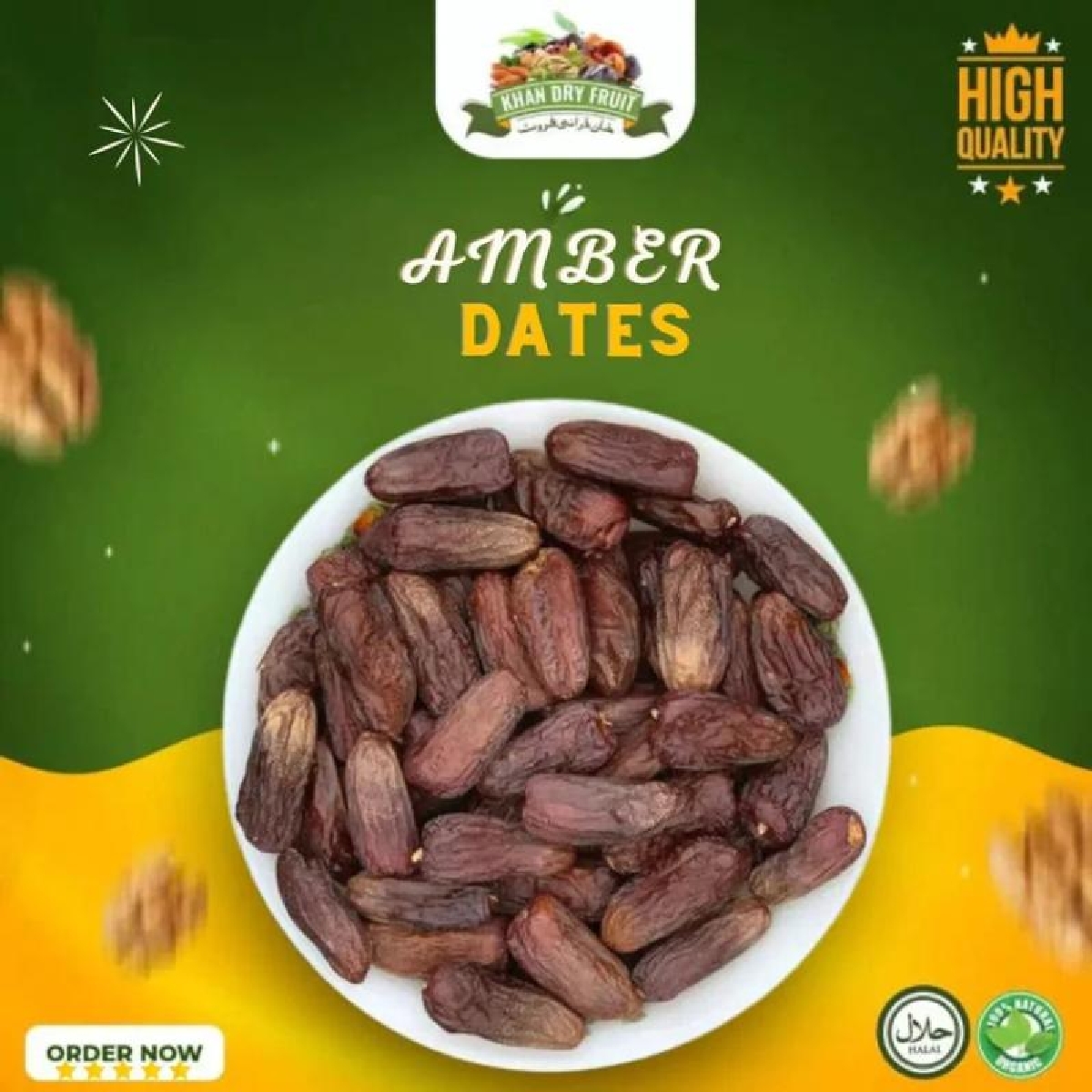 Amber Dates Khajoor, 1KG Pack | Daraz.pk