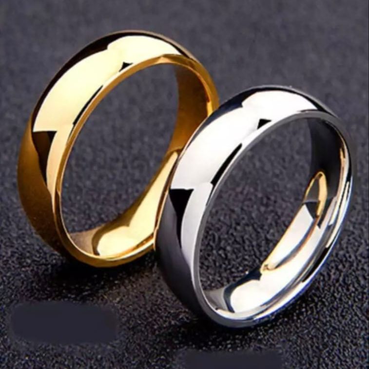Titanium Simple Ring Smooth Surface For Man-Woman Pack Of 2 | Daraz.pk