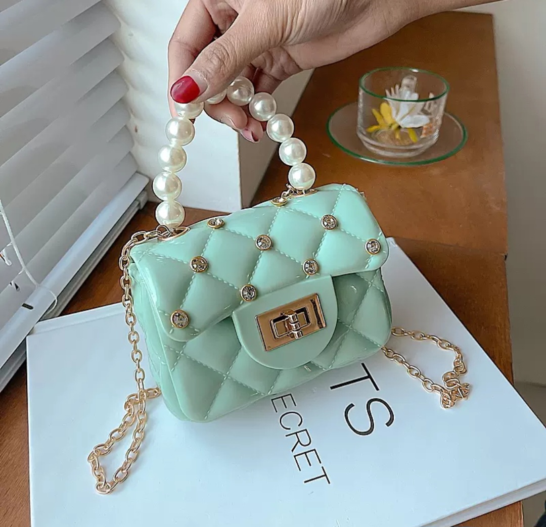 2021 Pearl Handle Mini Jelly Bag Stylish Crossbody Purse for Girls and ...